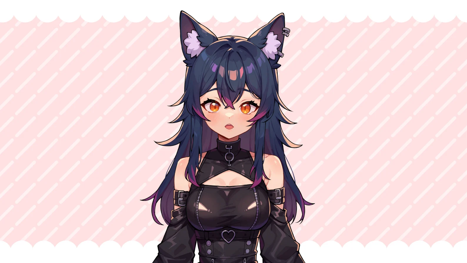 【Live2Dモデル】BLACK WOLF GIRL - Premade VTuber model 5 Expressions ...