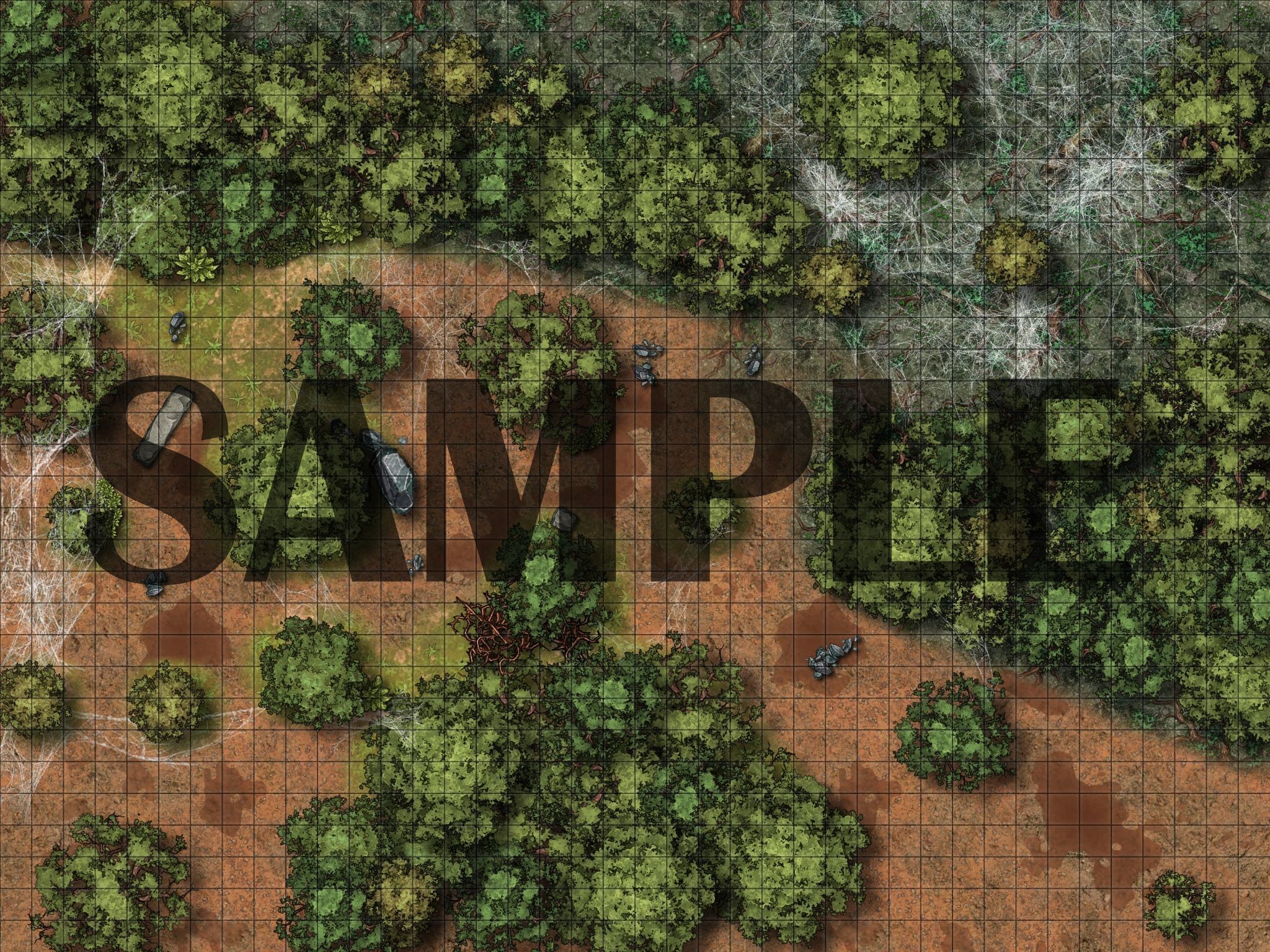 TTRPG simple forest map pack (11 maps) - primroses - BOOTH