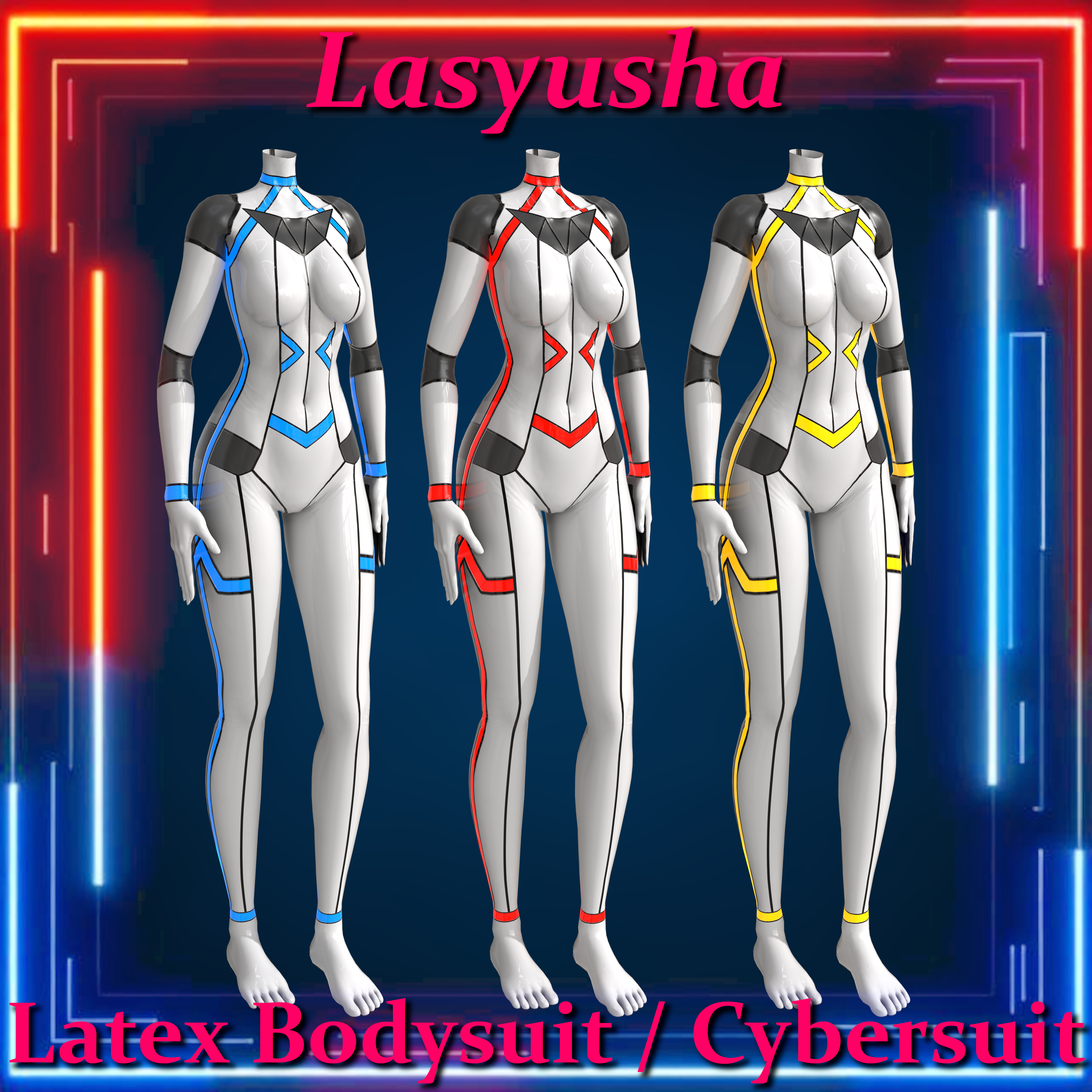 Lasyusha用 Latex Cybersuit / Bodysuit Texture Pack【ボディスーツ・テクスチャパック】 - Bittie - BOOTH