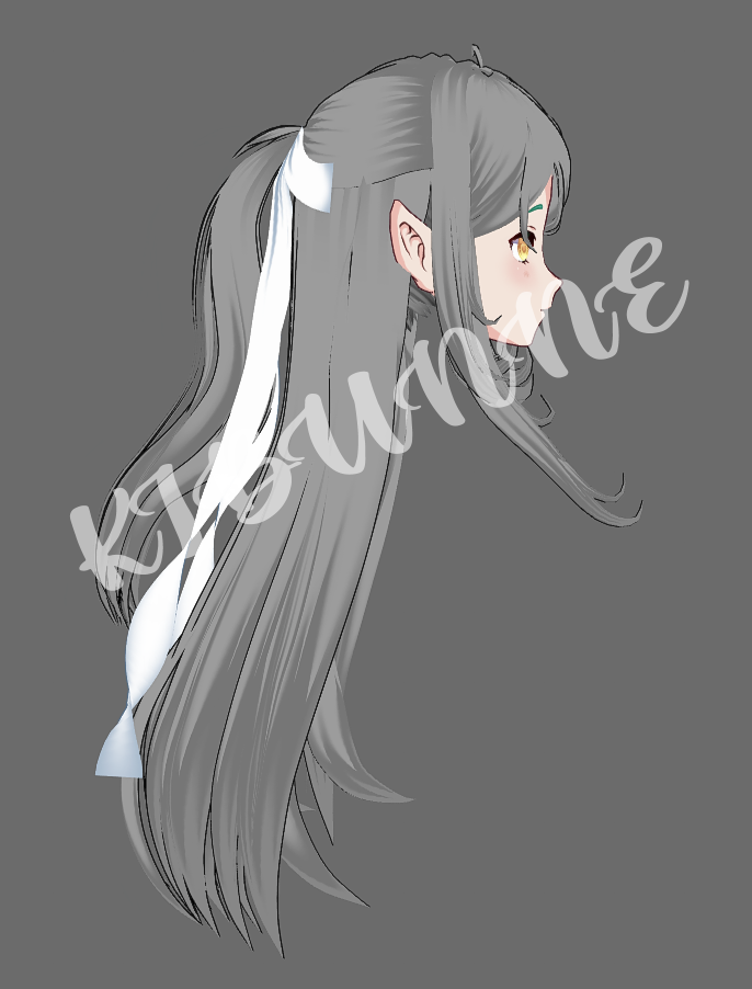 {vroid beta & stable} half-up long hair preset - kibunne - BOOTH