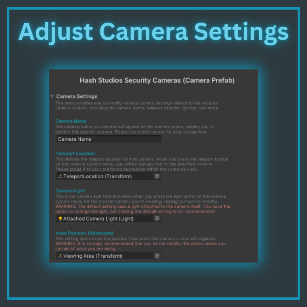 Hash Studios Security Cameras / ハッシュスタジオセキュリティカメラ [UdonSharp] [SDK3] - Hash Studios LLC - BOOTH