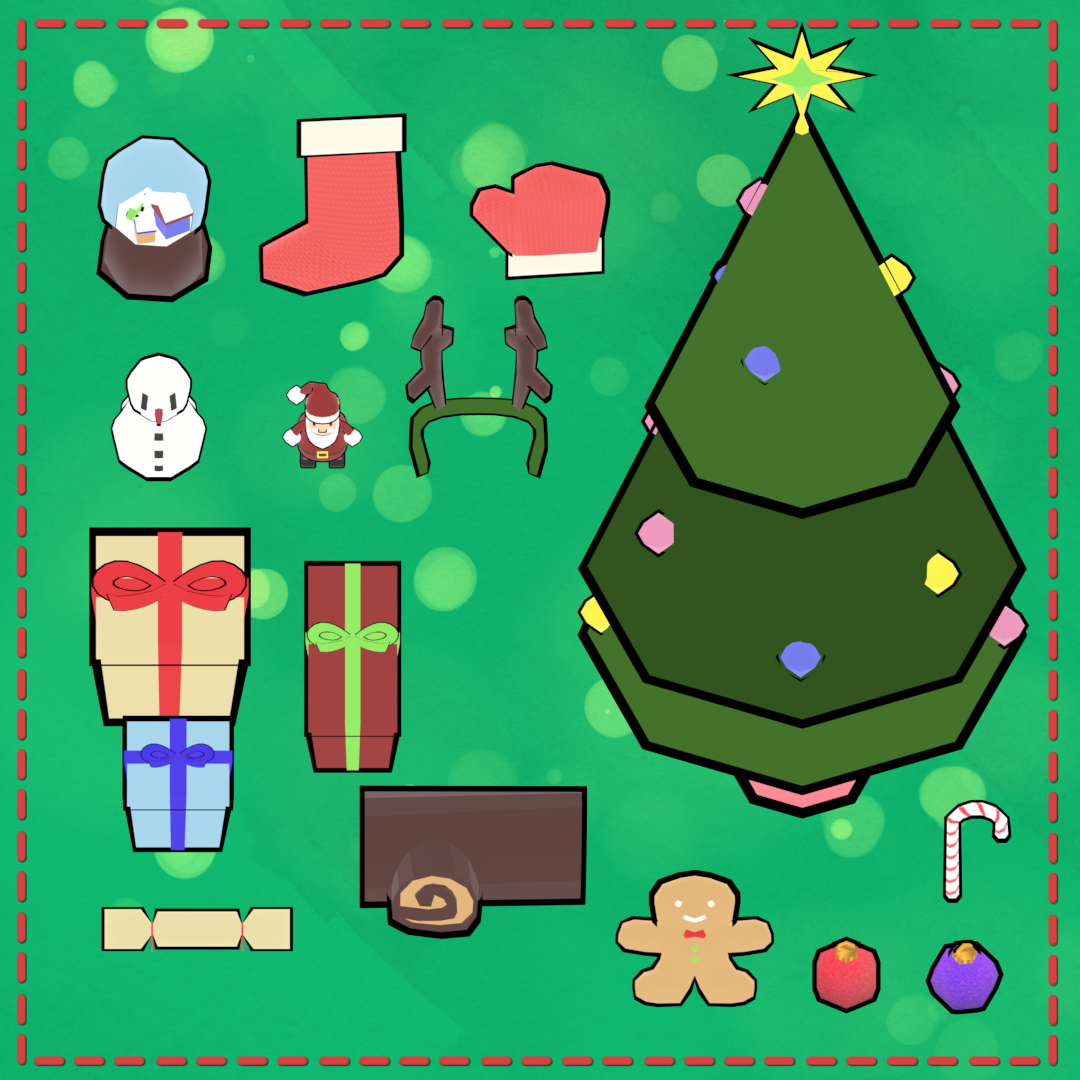 Low Poly Christmas Pack - Café Grimoire - BOOTH