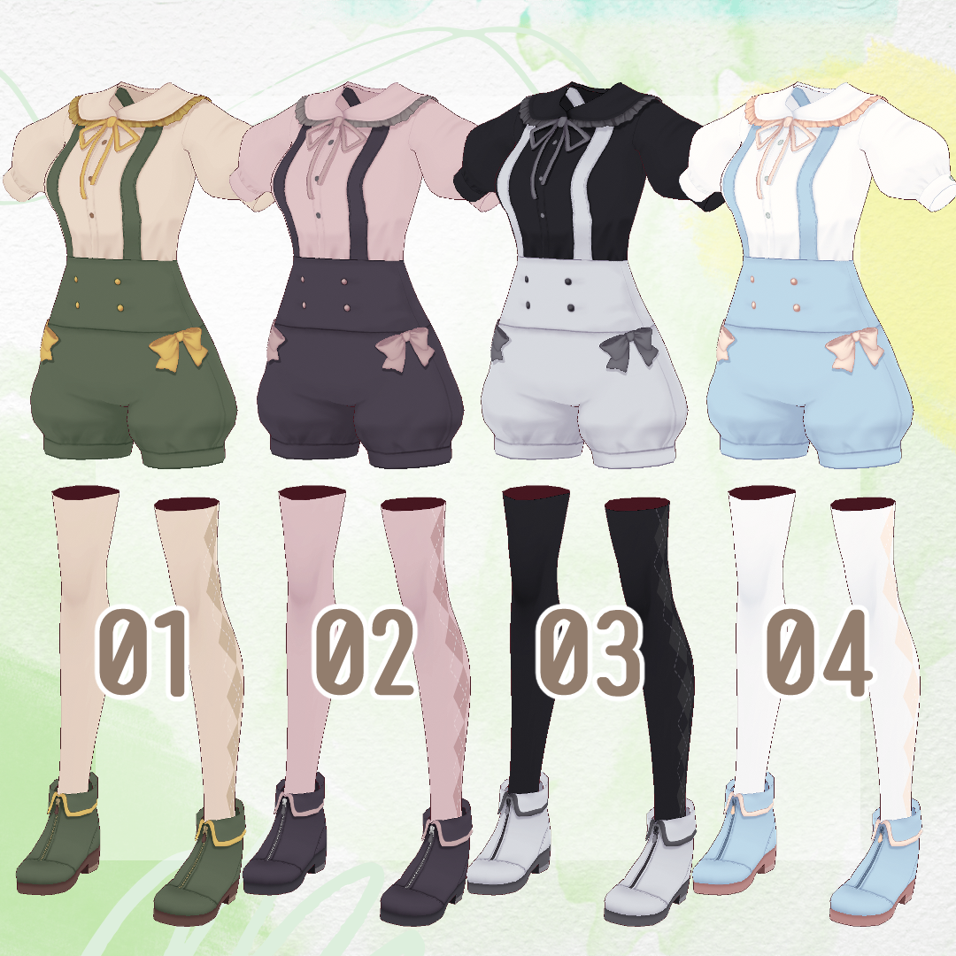 【VRoid衣装プリセット】クラシカルサロペット - スタジオほしみなと - BOOTH