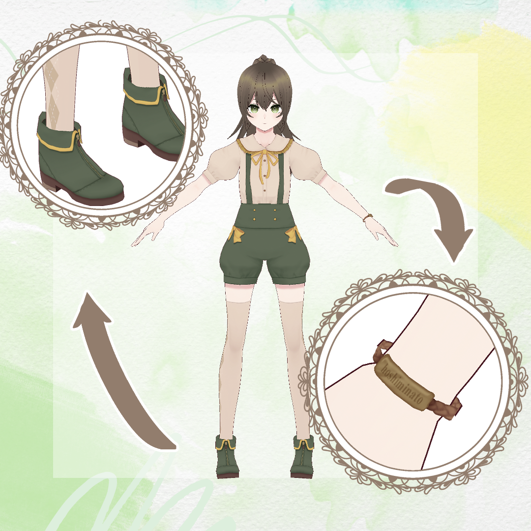 【VRoid衣装プリセット】クラシカルサロペット - スタジオほしみなと - BOOTH