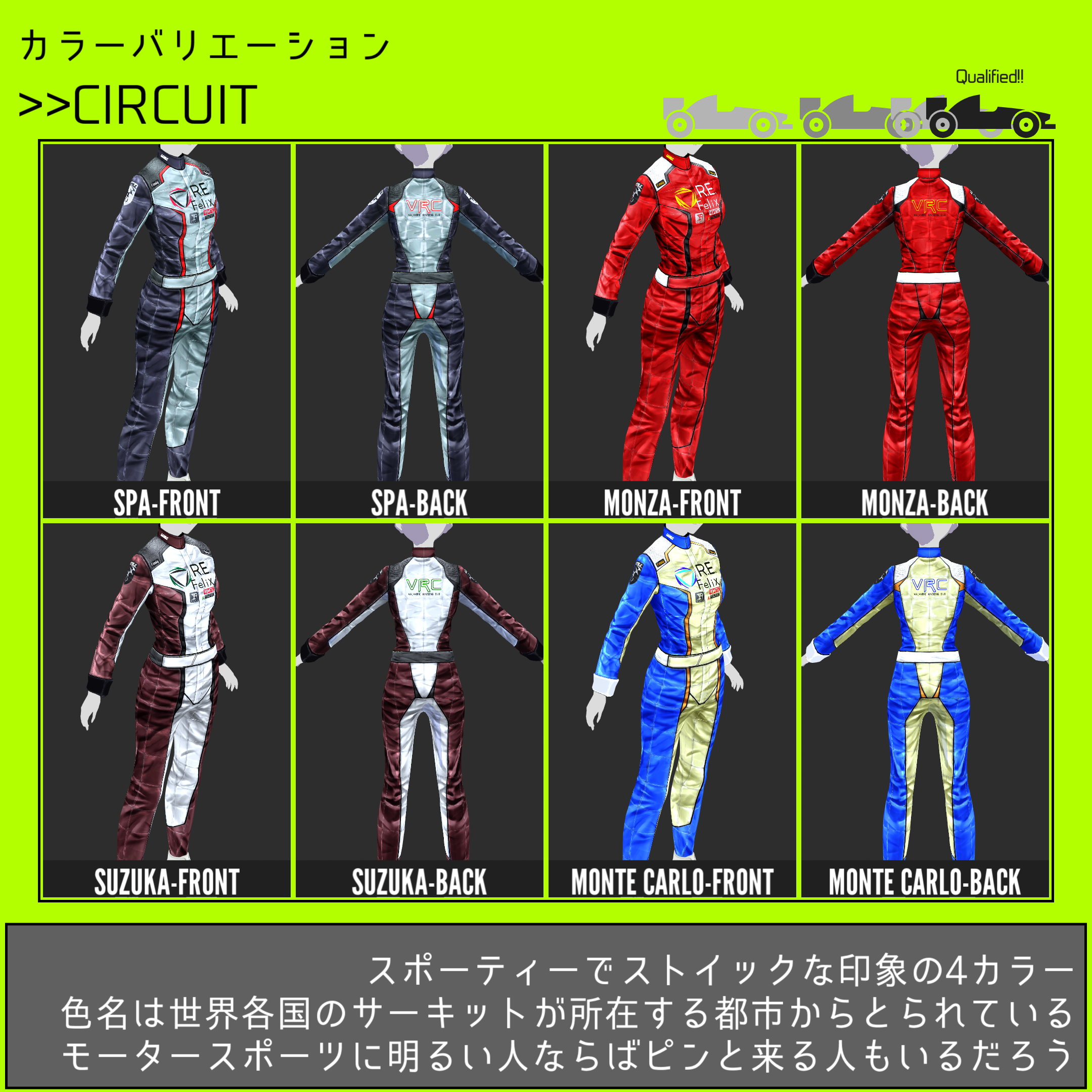【VRoid用テクスチャ】レーシングスーツ for VRoid【正式版未対応】 - 逢夢Artifact - BOOTH