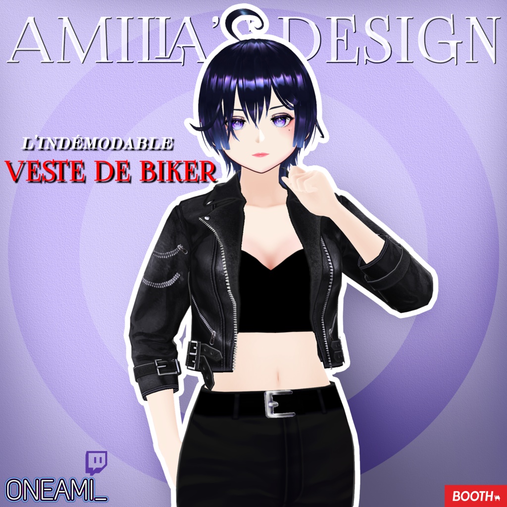 Biker Jacket [Vroid stable Ver.] custom item - Amilia's Design - BOOTH