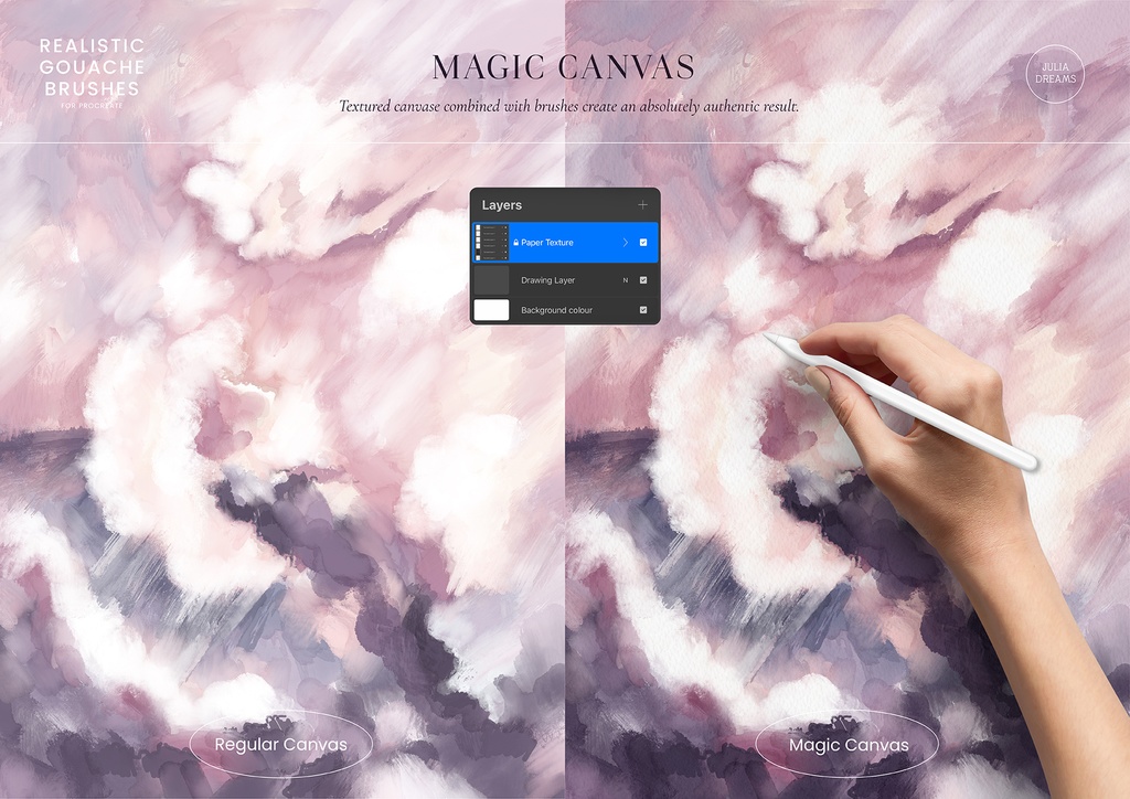 リアルなガッシュ Procreate ブラシ Realistic Gouache Procreate Brushes - juliadreams - BOOTH