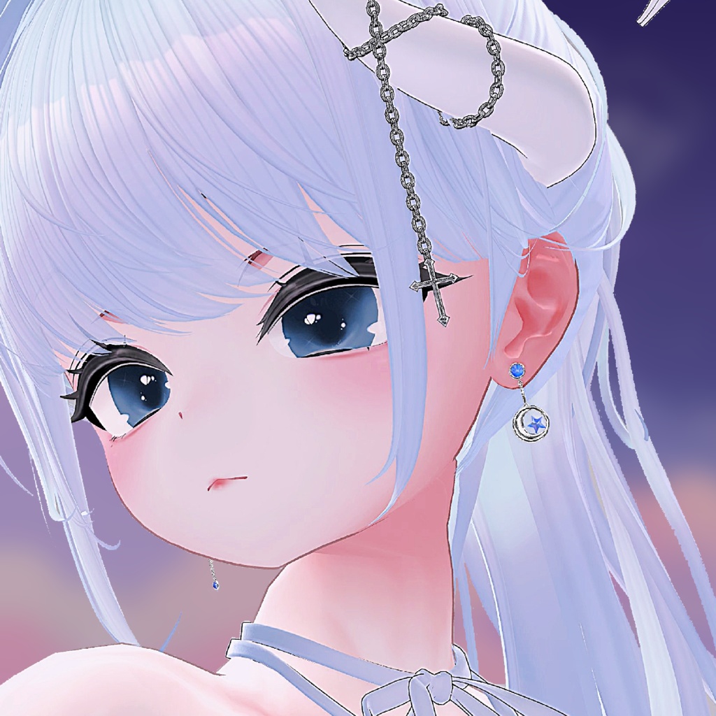 [VRChat想定] Moon&Star Earrings /イヤリング / 귀걸이 [Phys Bone対応] - Muhly Shop ...