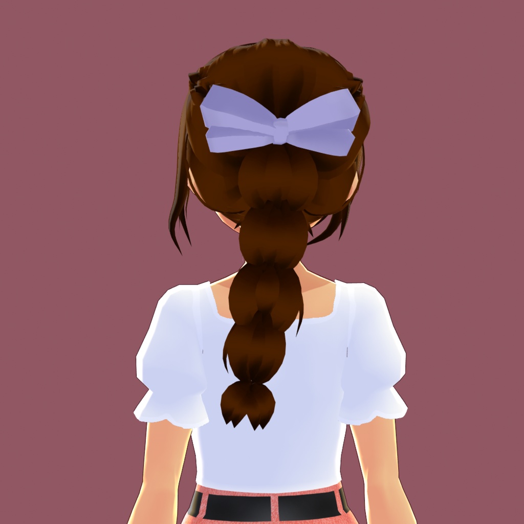 [ VRoid ] Bella Braid With Bow (Hair Preset) - nottanavery - BOOTH