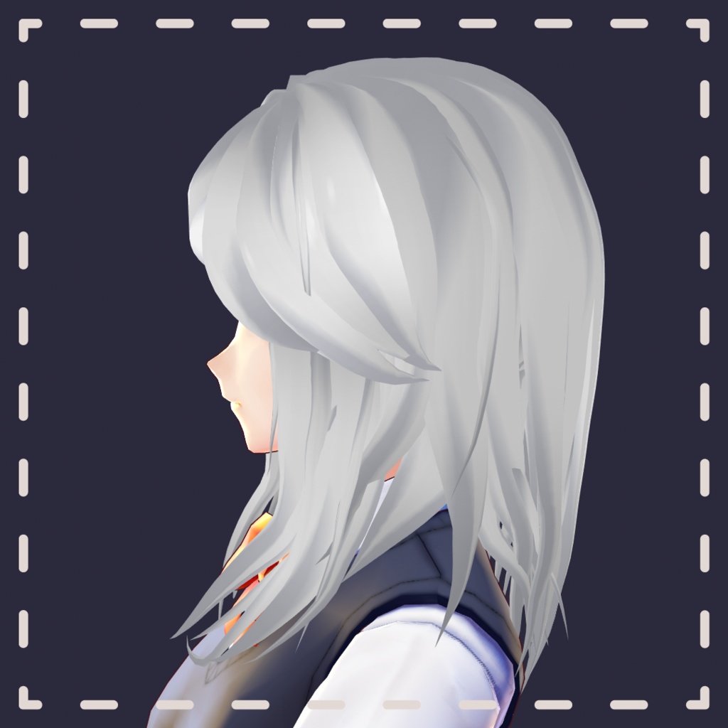[ VRoidヘアプリセット ] Mid-length Feather (Hair Preset) - nottanavery - BOOTH