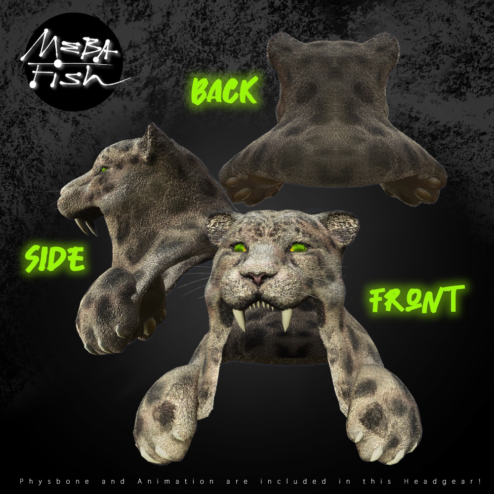 黒豹のかぶりもの [VRChat想定モジュラーアバター] - MEBA-Fish - BOOTH