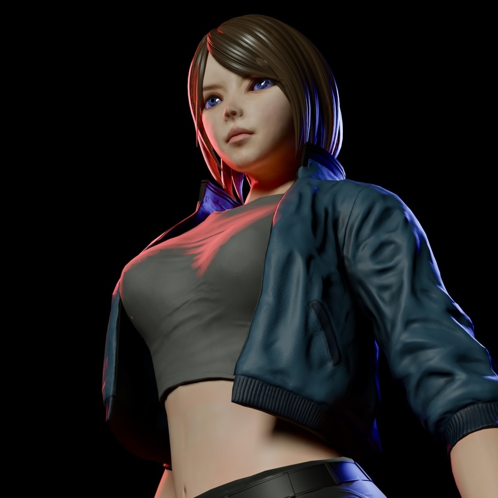 オリジナル3Dモデル cyber punk style female character - KEN+CG - BOOTH