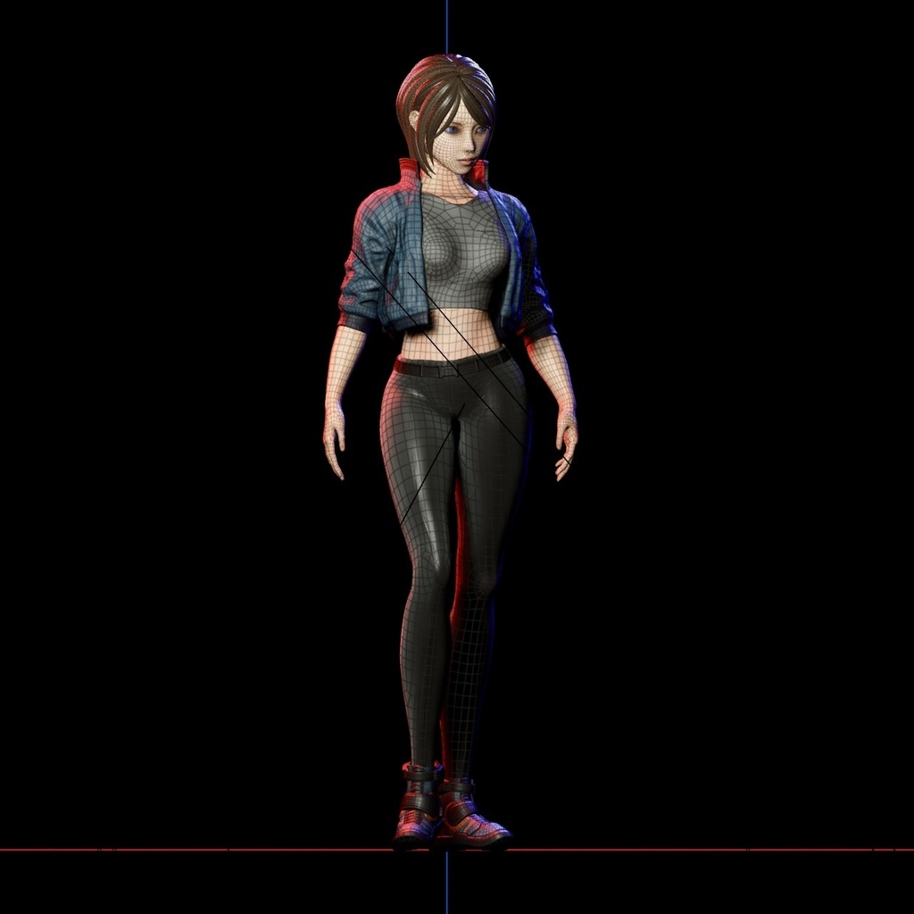 オリジナル3Dモデル cyber punk style female character - KEN+CG - BOOTH