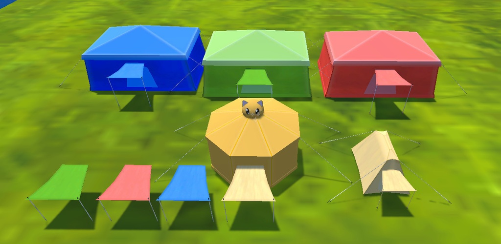 キャンプセットVer1.01A[38点](エフェクト付)[Unity/VRChat/Cluster/FBX] - ウグイスボール工房 森の直売 ...