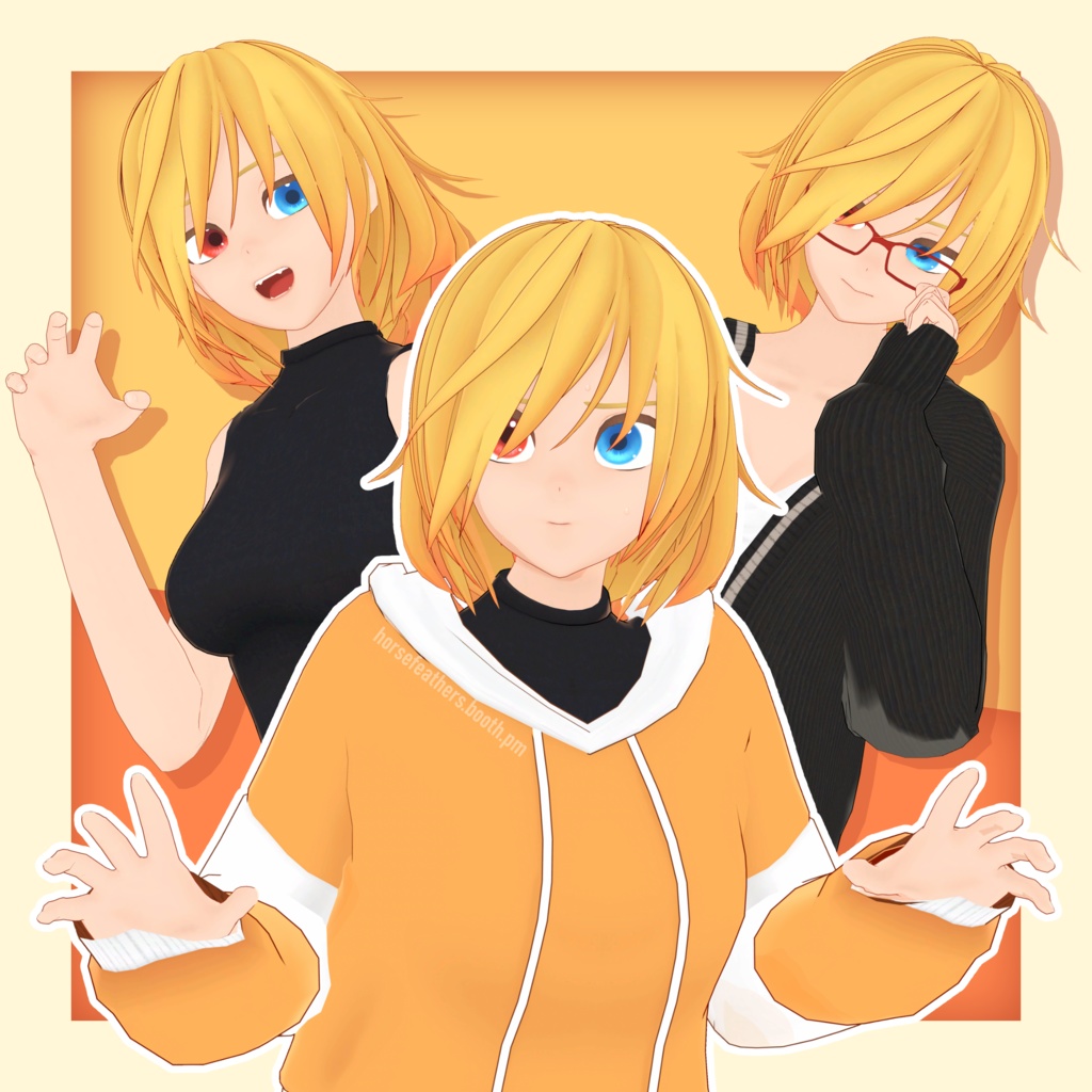 [Mel] 3D Model (VRChat Avatar) - horsefeathers - BOOTH