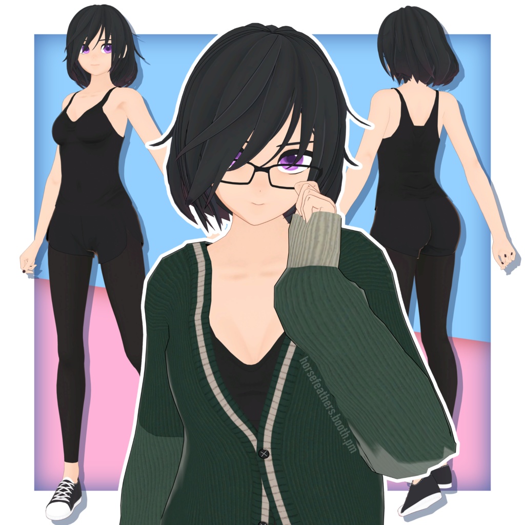 [Mel] 3D Model (VRChat Avatar) - horsefeathers - BOOTH
