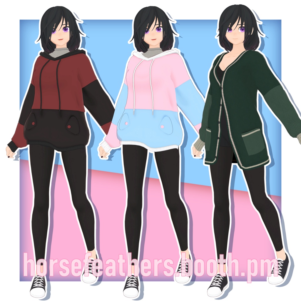 [Mel] 3D Model (VRChat Avatar) - horsefeathers - BOOTH