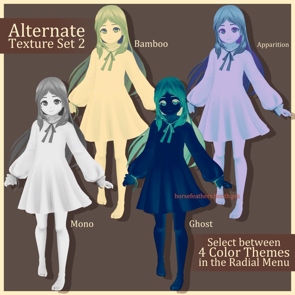 [Ida] 3D Model (VRChat Avatar) - horsefeathers - BOOTH