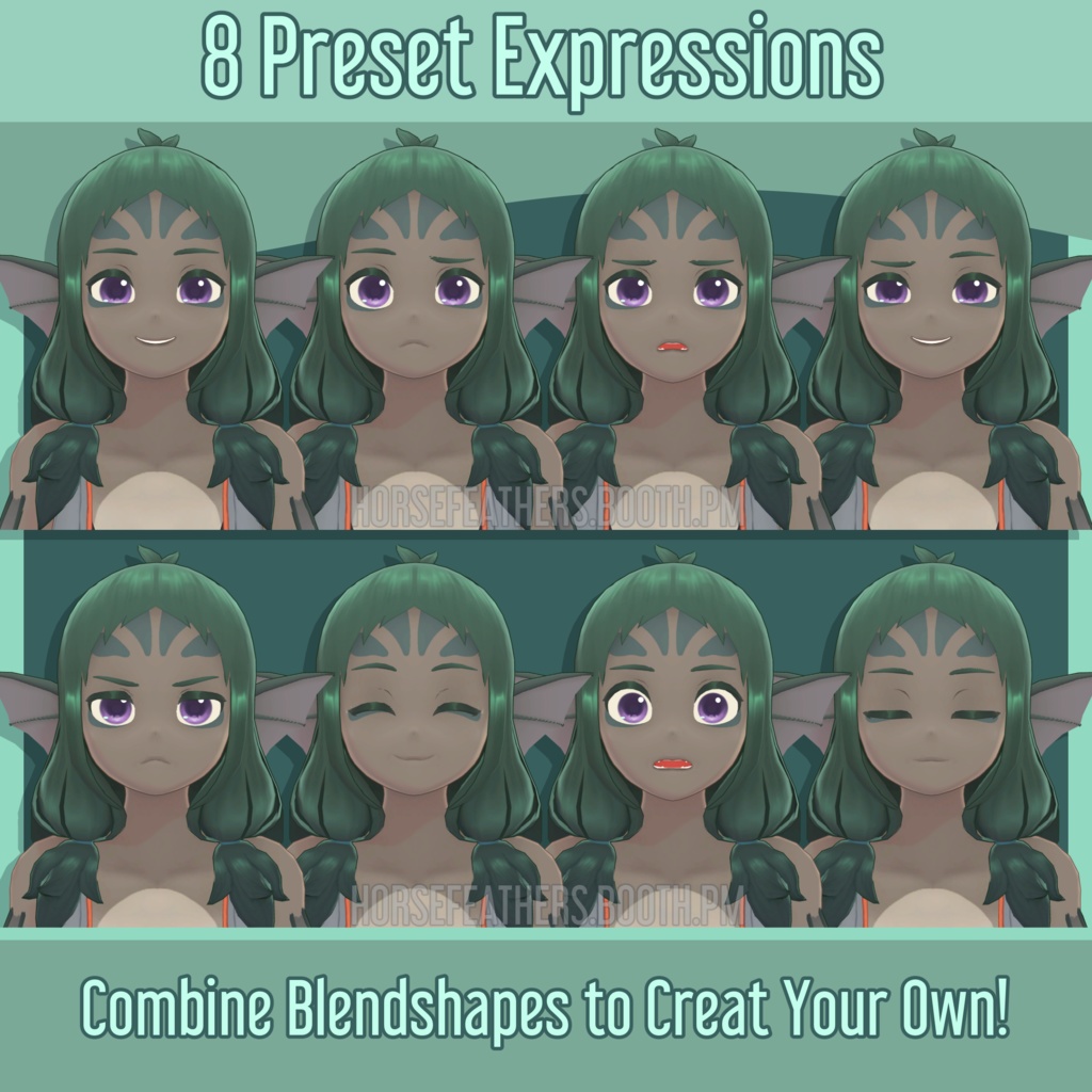 [Asher] 3D Model (VRChat Avatar) - horsefeathers - BOOTH