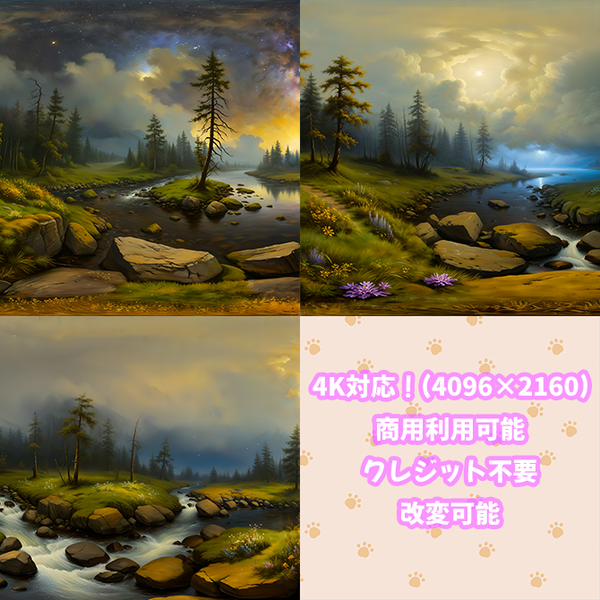 skybox - 絵画調霧の森×3 スカイボックス 4K対応/Misty Forest of Painting 4K - マジックさん - BOOTH