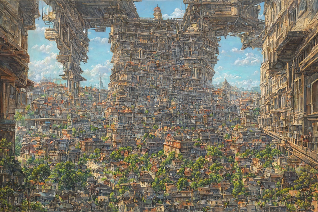 イラスト素材 遠くから見た街並みセット（1920*1280）3枚セット - hiepitaBooth - BOOTH