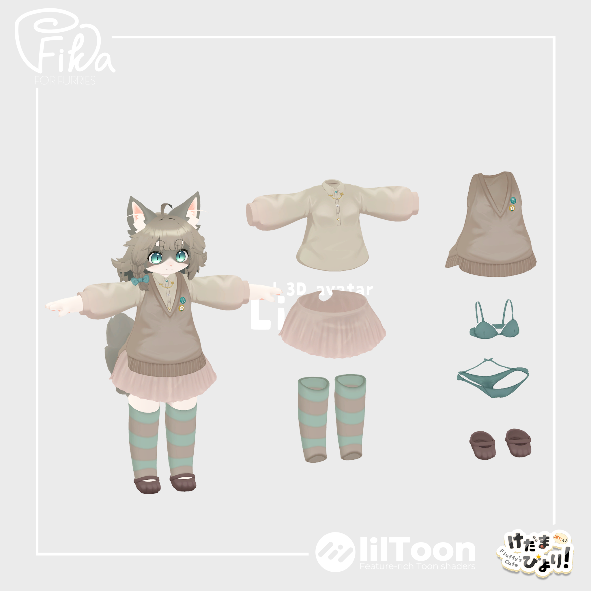 【VRChat想定3Dモデル】リナ-Lina- - けだまびより BOOTH支店 - BOOTH