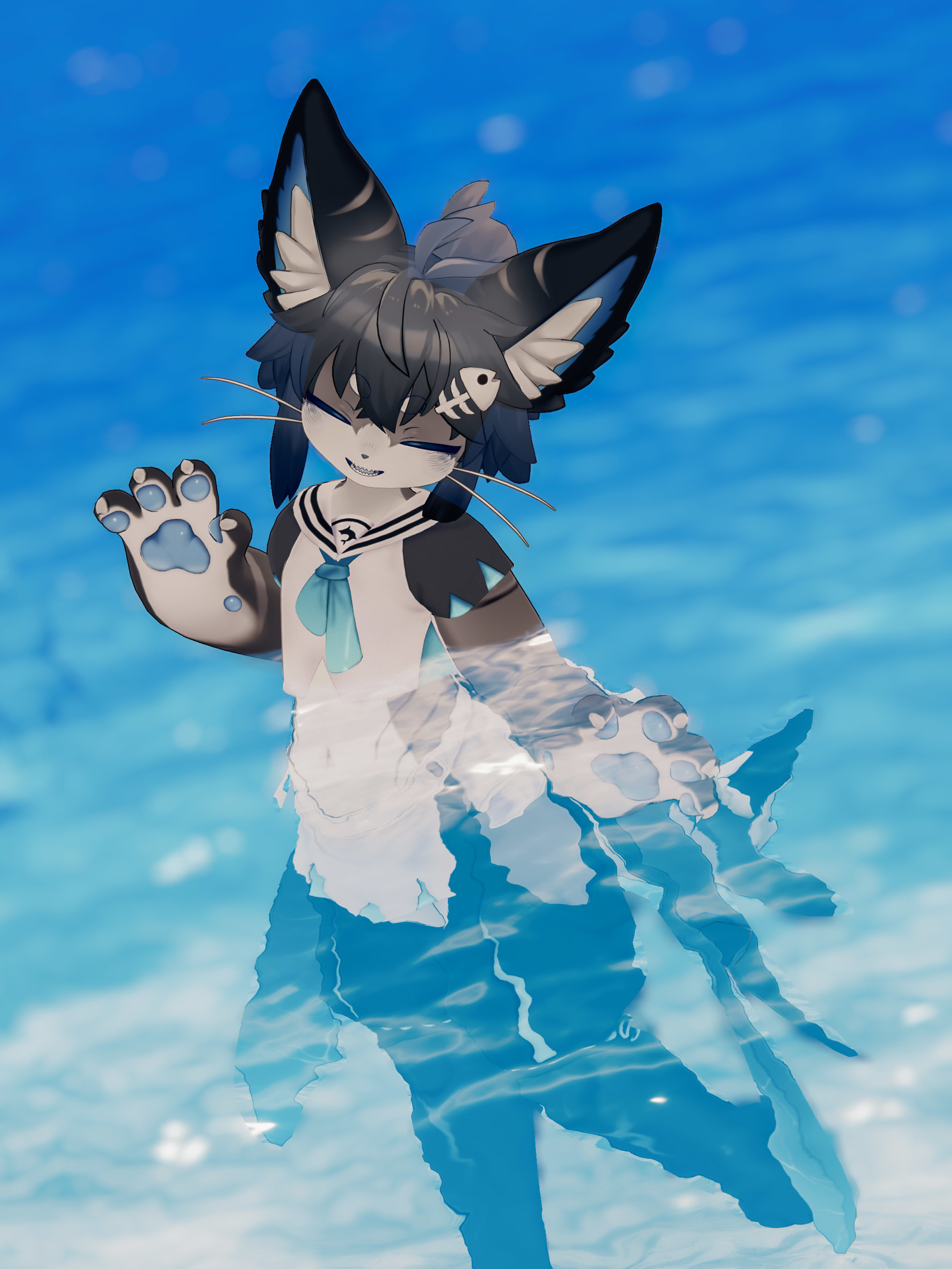 【VRChat想定3Dモデル】シャロくん向けマリンセーラー「DeepBlue」 - けだまびより BOOTH支店 - BOOTH