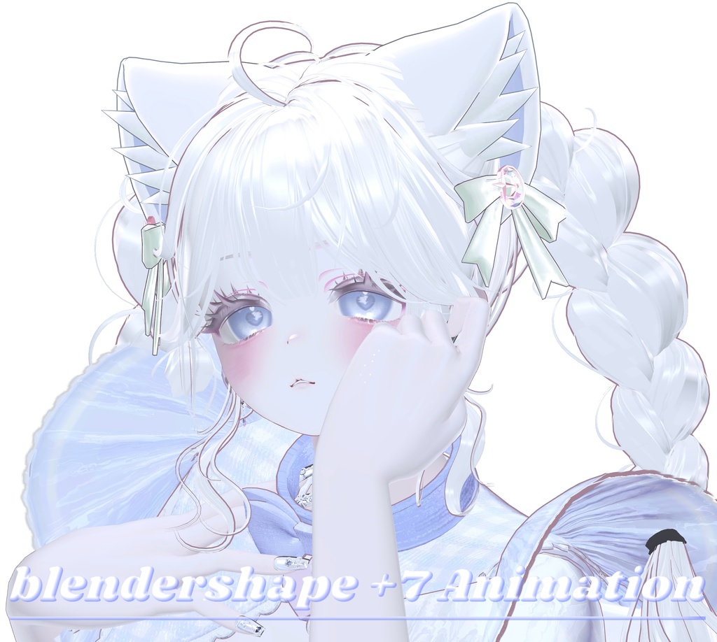 VRCHAT-Manukaマヌカ（捏脸和7个表情）-Face-BlendShape+ 7Animation - yuyuzz - BOOTH