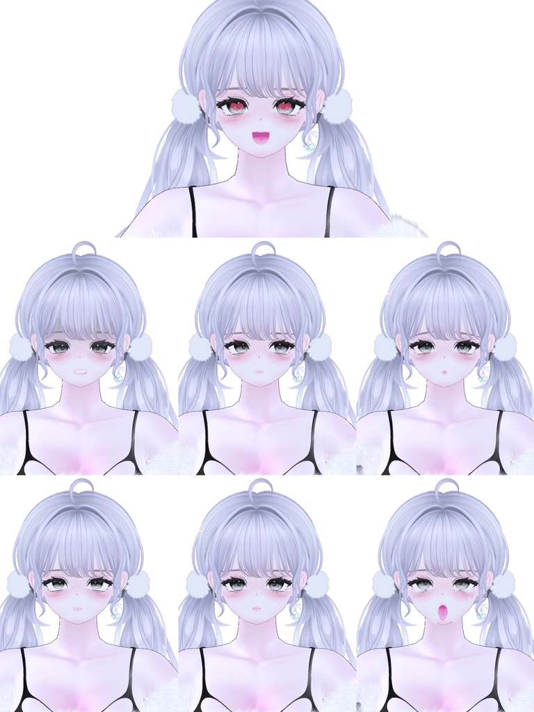 VRCHAT-1奶牛妹Milltina(捏脸和7个表情)-Face-BlendShape+ 7Animation - yuyuzz - BOOTH