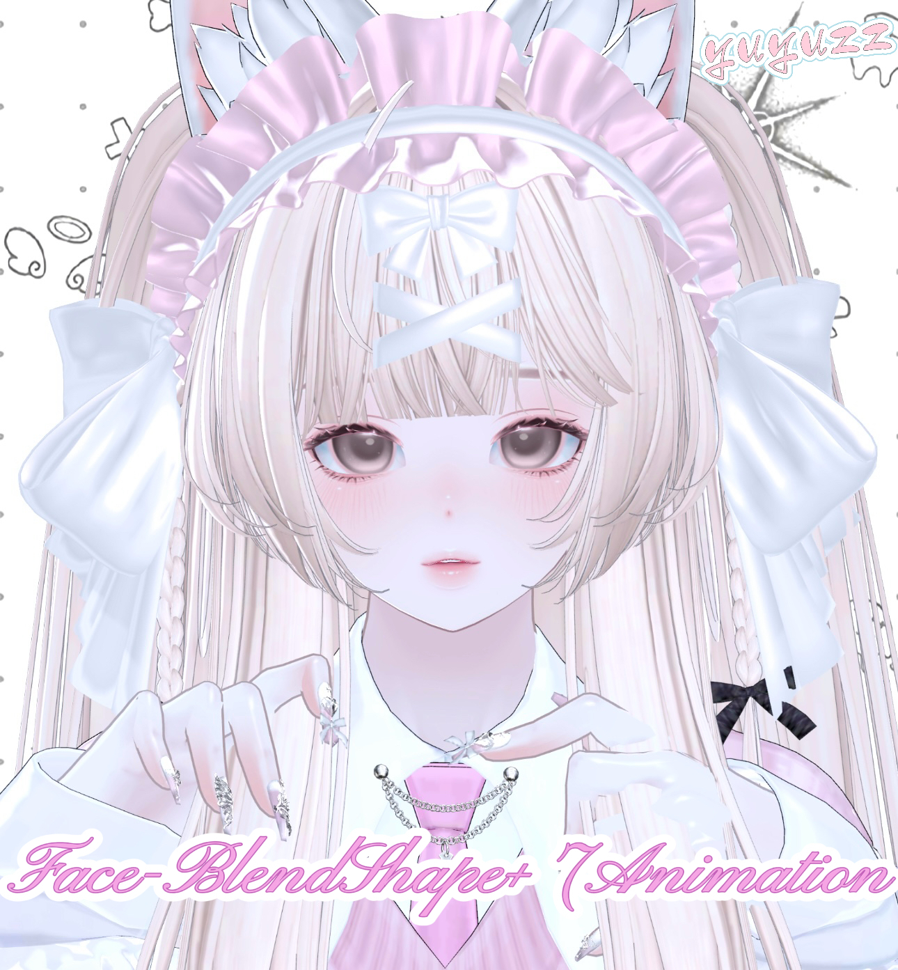 VRCHAT-shinra森罗4(捏脸和7个表情)-Face-BlendShape+ 7Animation - yuyuzz - BOOTH