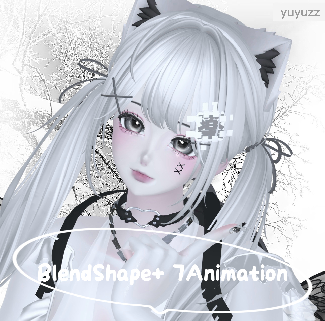 VRCHAT-shinra森罗6(捏脸和7个表情)-Face-BlendShape+ 7Animation - yuyuzz - BOOTH