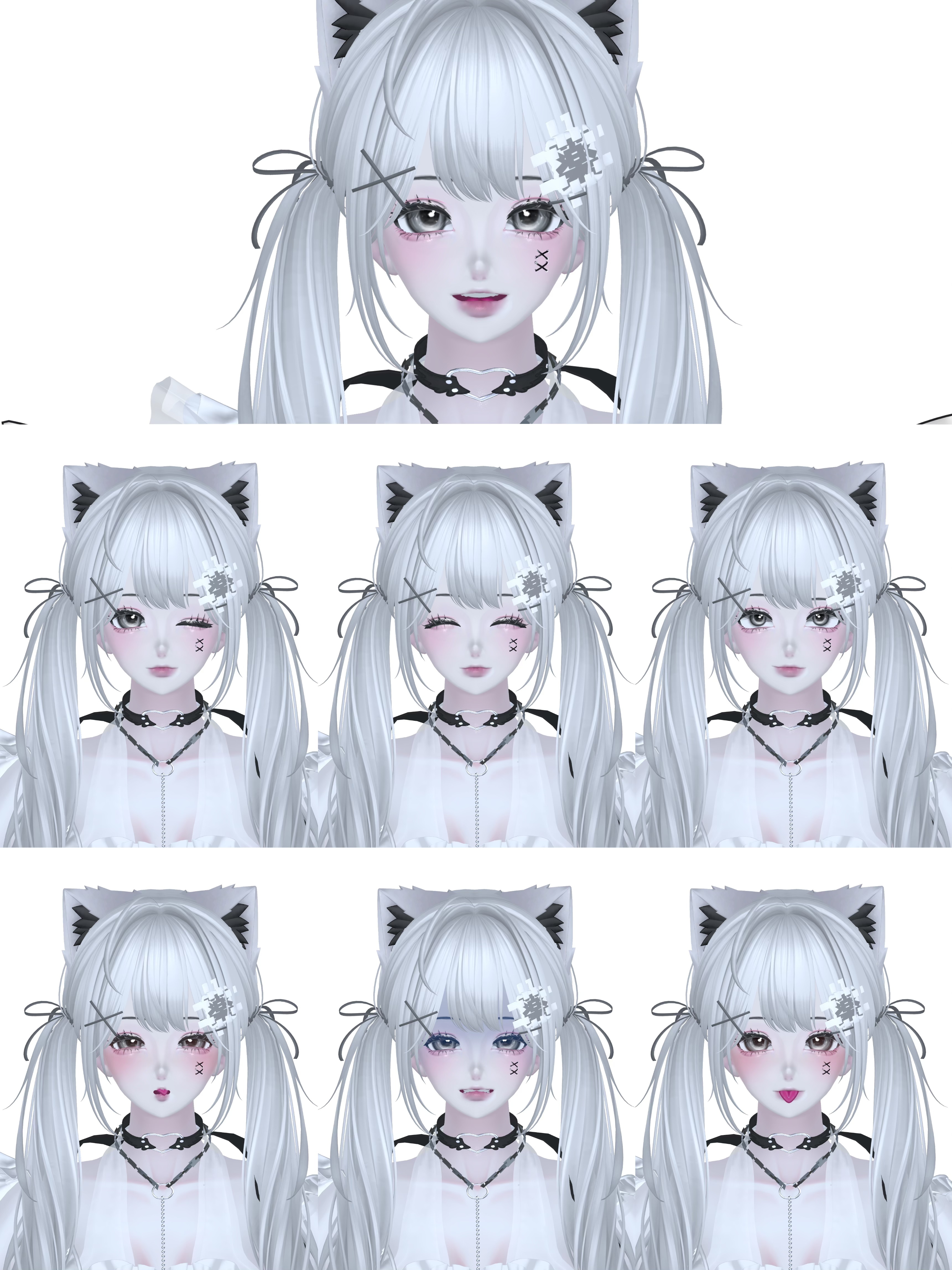 VRCHAT-shinra森罗6(捏脸和7个表情)-Face-BlendShape+ 7Animation - yuyuzz - BOOTH