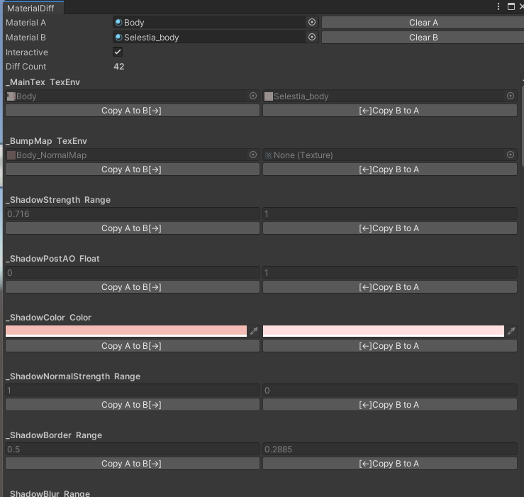 [仮公開・UnityEditor拡張]MaterialDiff-マテリアルの差分を取るやつ - 俺んちの倉庫 - BOOTH
