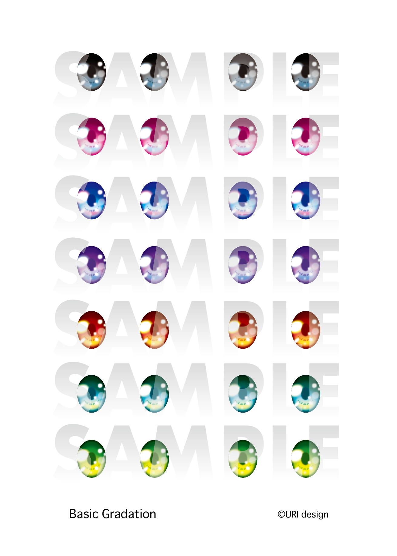 【無料】 ドールアイ 虹彩データ Basic Gradation 10mmアイ用 - URI design - BOOTH