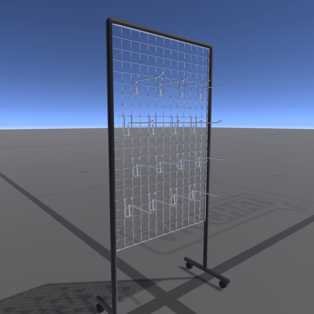 [VRChat] Mesh Panel Stand & Hook Set - なべあきのおみせ。 - BOOTH