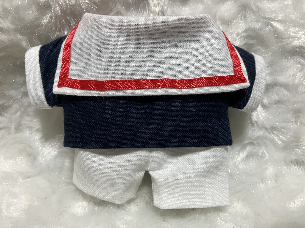 13cm/16cmぬい用 ぬい服 セーラーカラー ベレー帽付 紺＋白 - うちのぬい服 - BOOTH