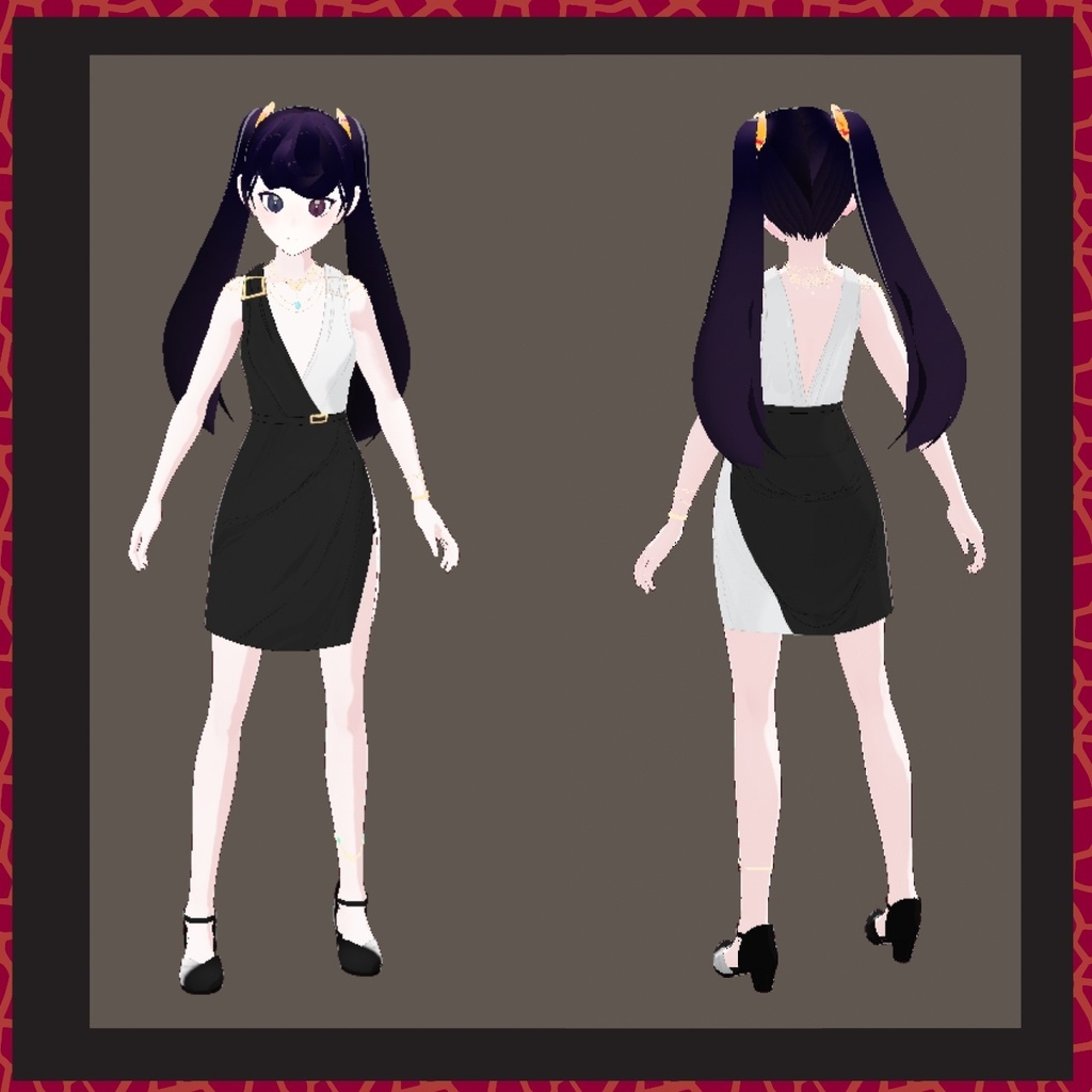 [custom items for Vroid studio] シルクドレス Silk Dress set + Accessories ...