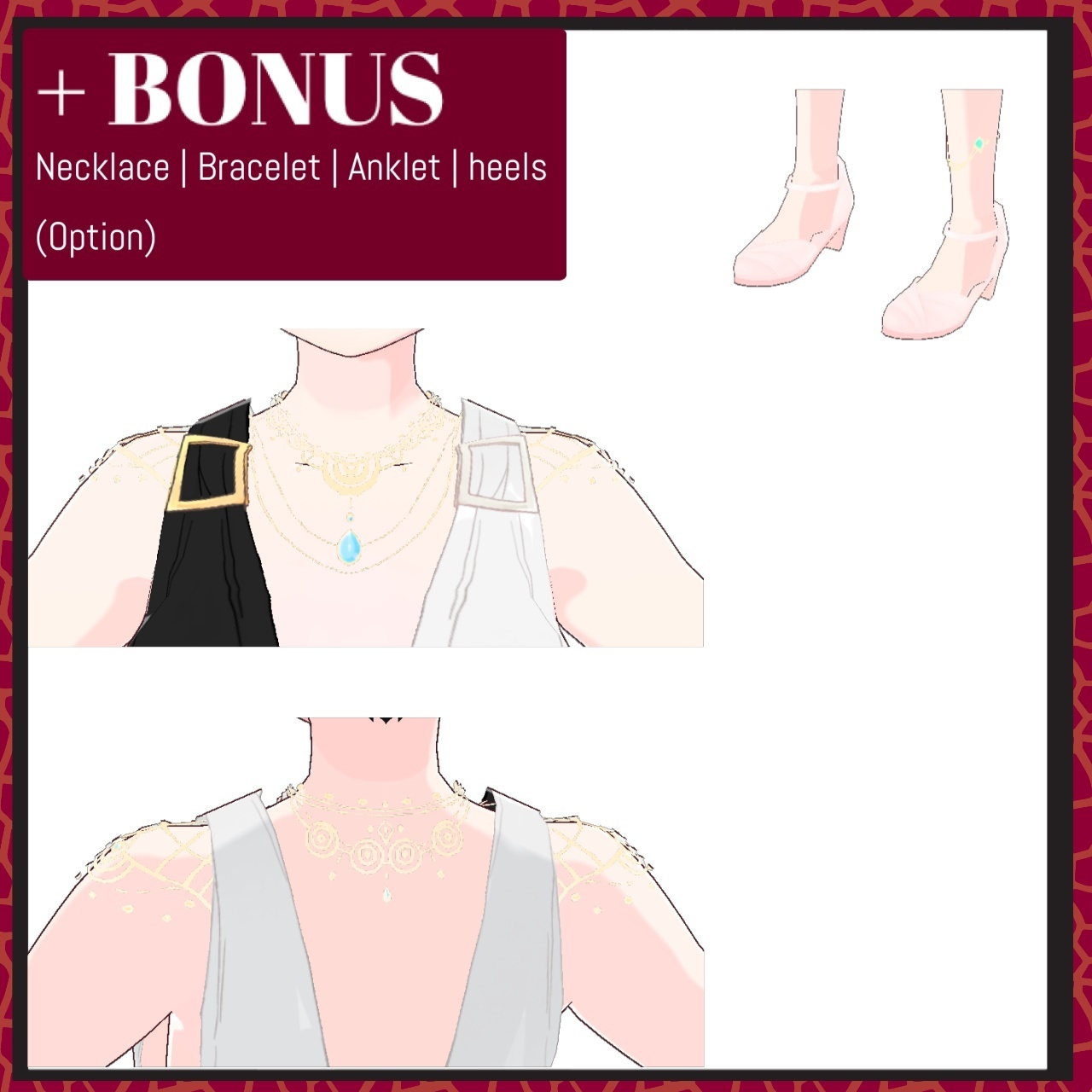 [custom items for Vroid studio] シルクドレス Silk Dress set + Accessories ...