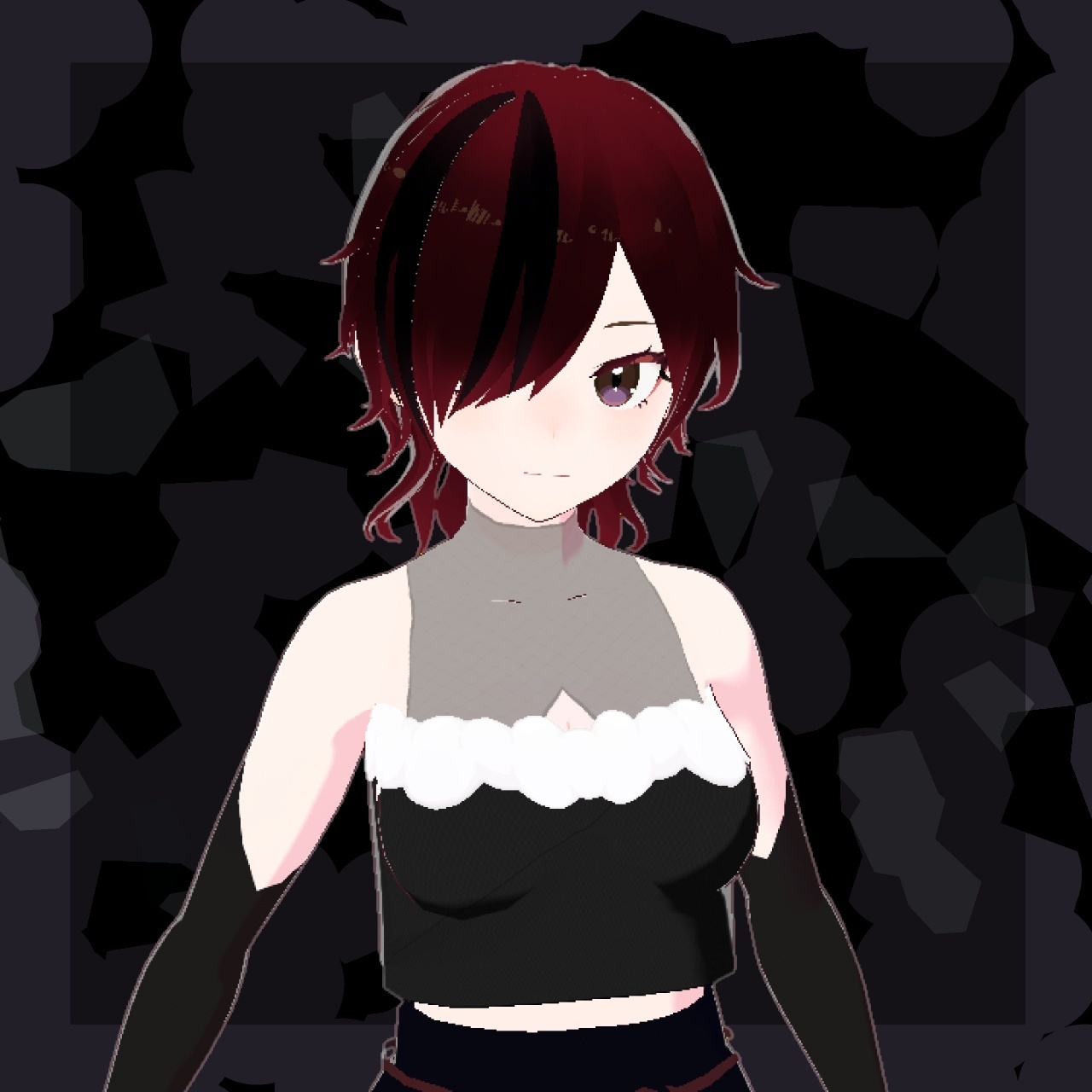 [custom items for Vroid studio] フィッシュネット・チューブトップ Tube top with fishnet ...