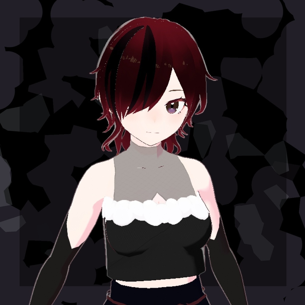 [custom items for Vroid studio] フィッシュネット・チューブトップ Tube top with fishnet ...