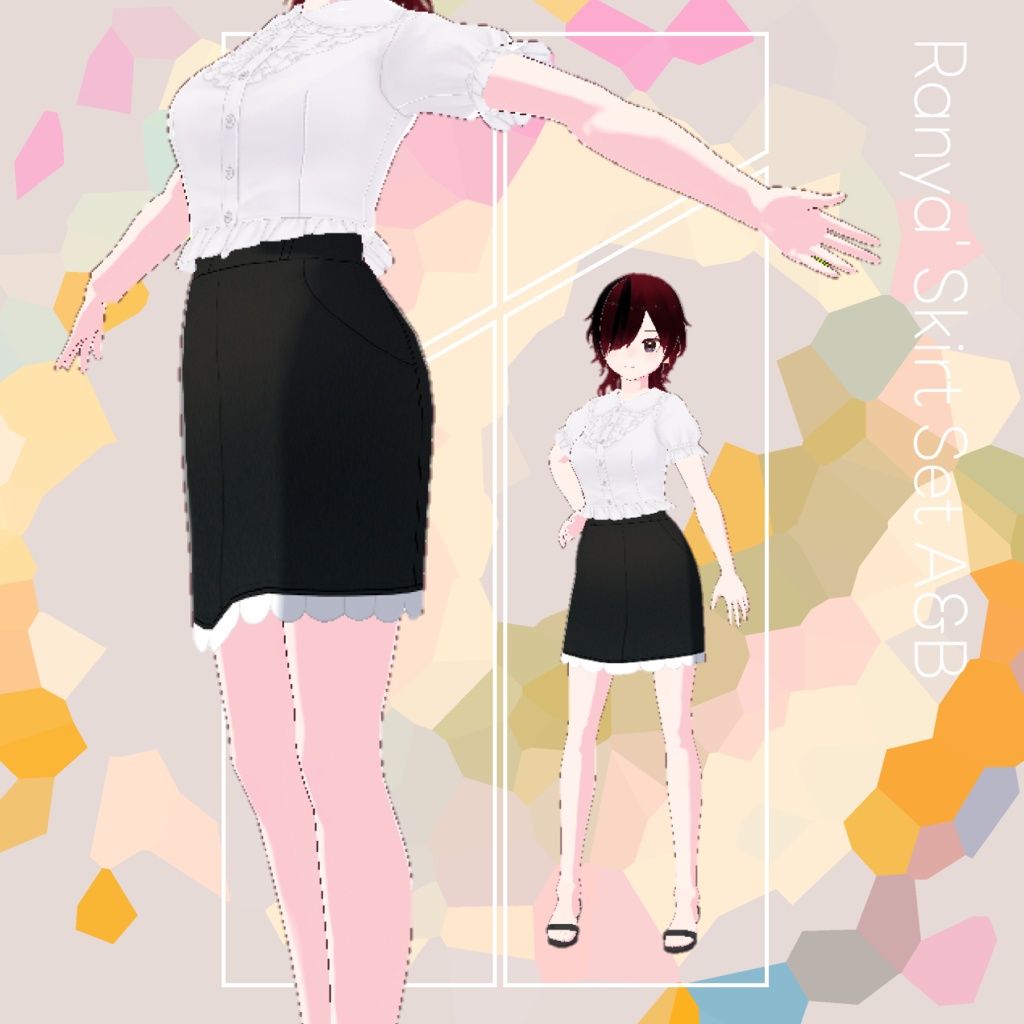 [custom items for Vroid studio] Ranya' Skirt Set A&B ' Mini skirt ...