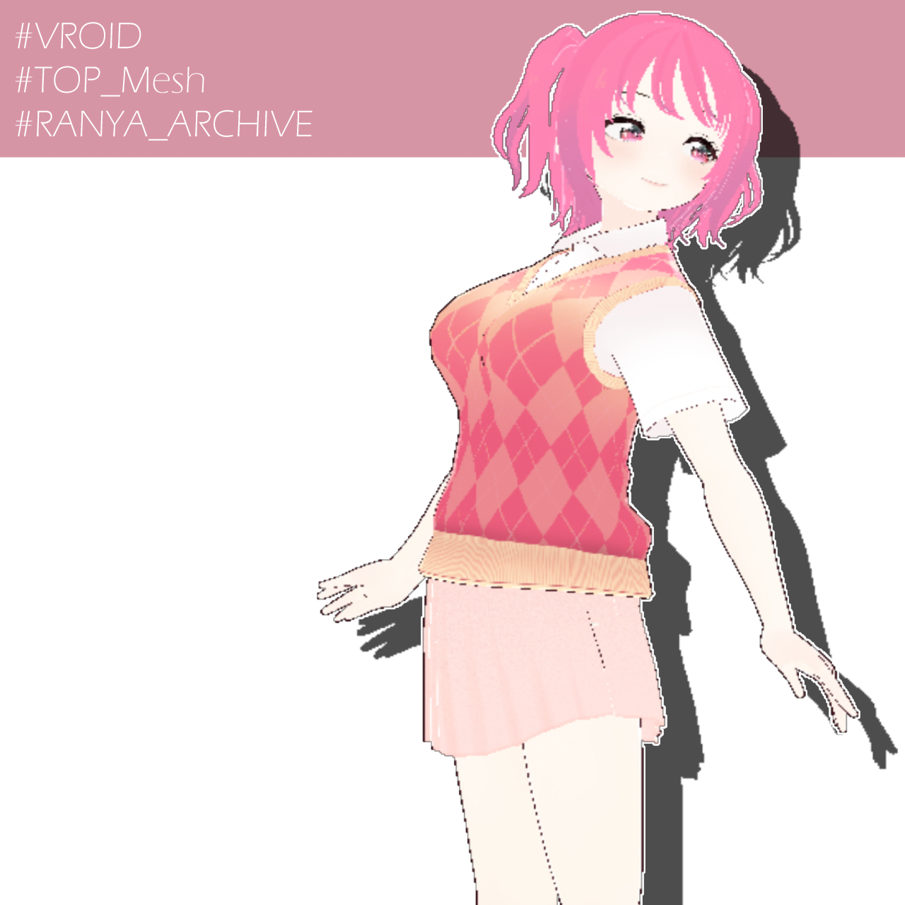 [free custom items for Vroid studio] Plaid' Vest top チェックのベスト - Nya-wl ...