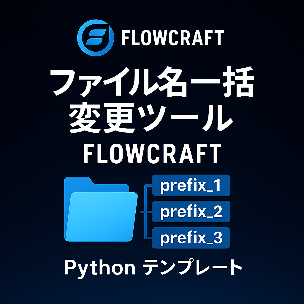 ファイル名一括変更ツール（Flowcraft）｜Pythonテンプレ - Flowcraft – Automation Tools - BOOTH