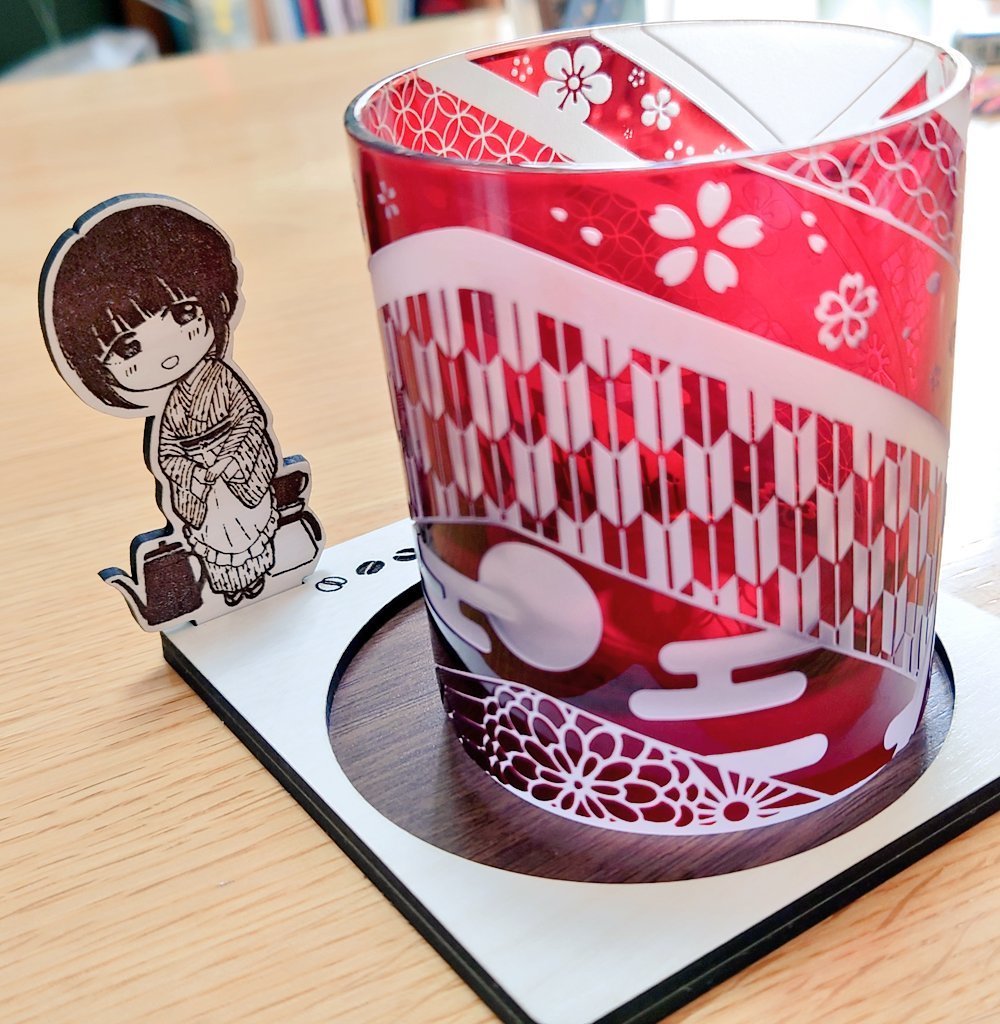 珈琲をしづかに コースタートレイ（キャラクタースタンド付） - TeaPot - BOOTH