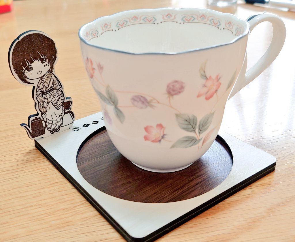 珈琲をしづかに コースタートレイ（キャラクタースタンド付） - TeaPot - BOOTH