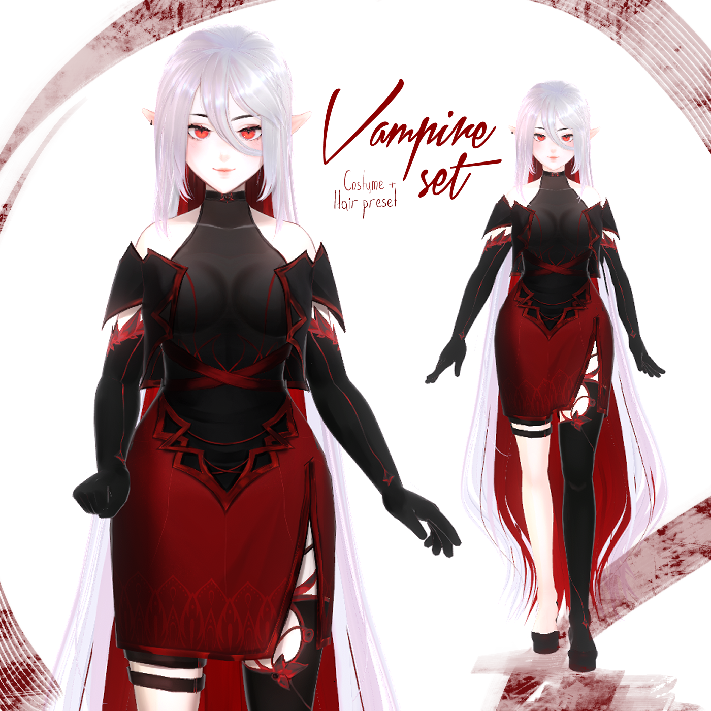 Vroid - Vampire set [Costume + hair preset] - alqmia - BOOTH