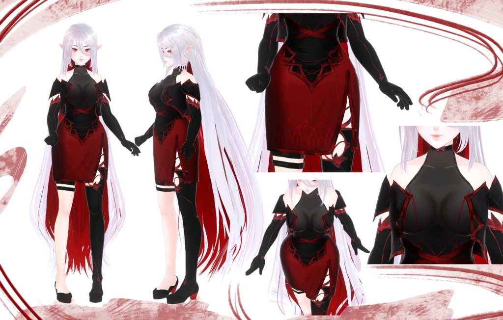 Vroid - Vampire set [Costume + hair preset] - alqmia - BOOTH
