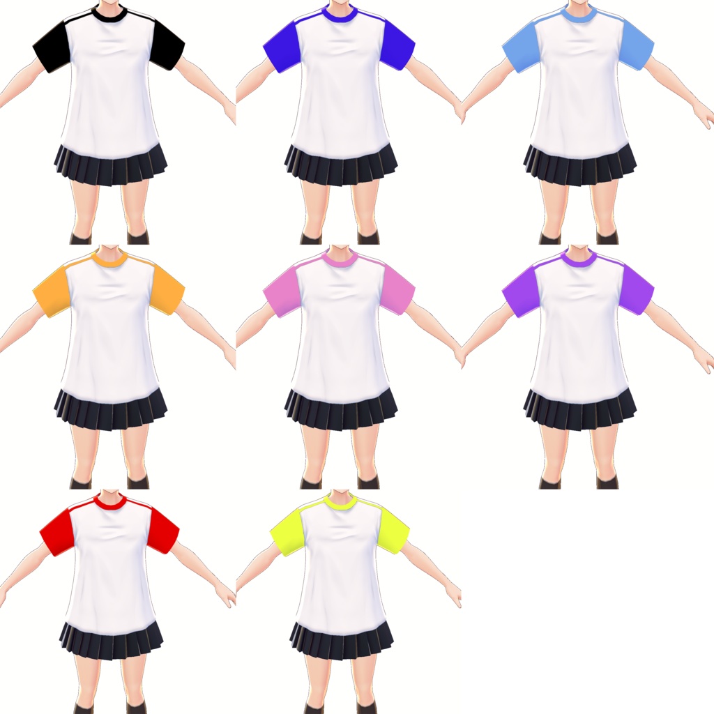 [FREE/無料版] Vroid T-shirt (8 colors) Male&Female - amerynnn - BOOTH