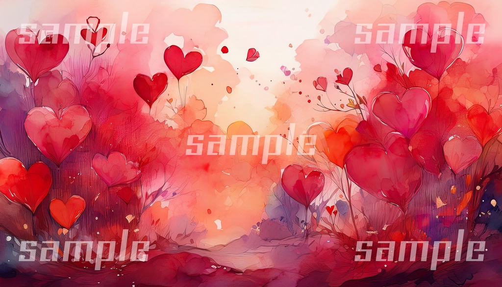 【背景素材】溢れるハート - STELLA - BOOTH