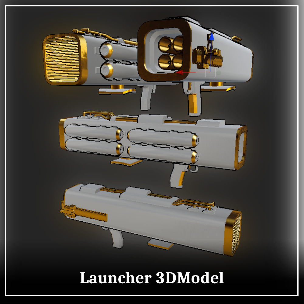 QUAD Launcher 3D Model - animefanpostup - BOOTH